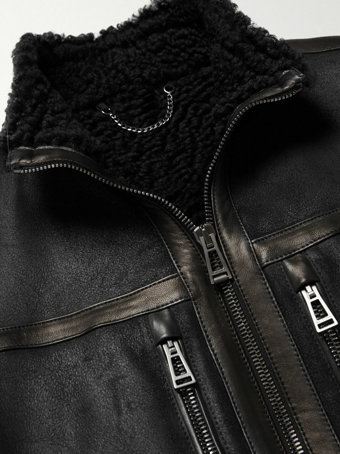 Belstaff - Tundra Shearling-Trimmed Leather Jacket - Black Belstaff