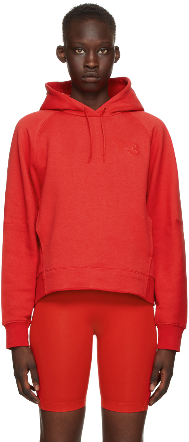 Y-3 Red Classic Logo Hoodie Y-3