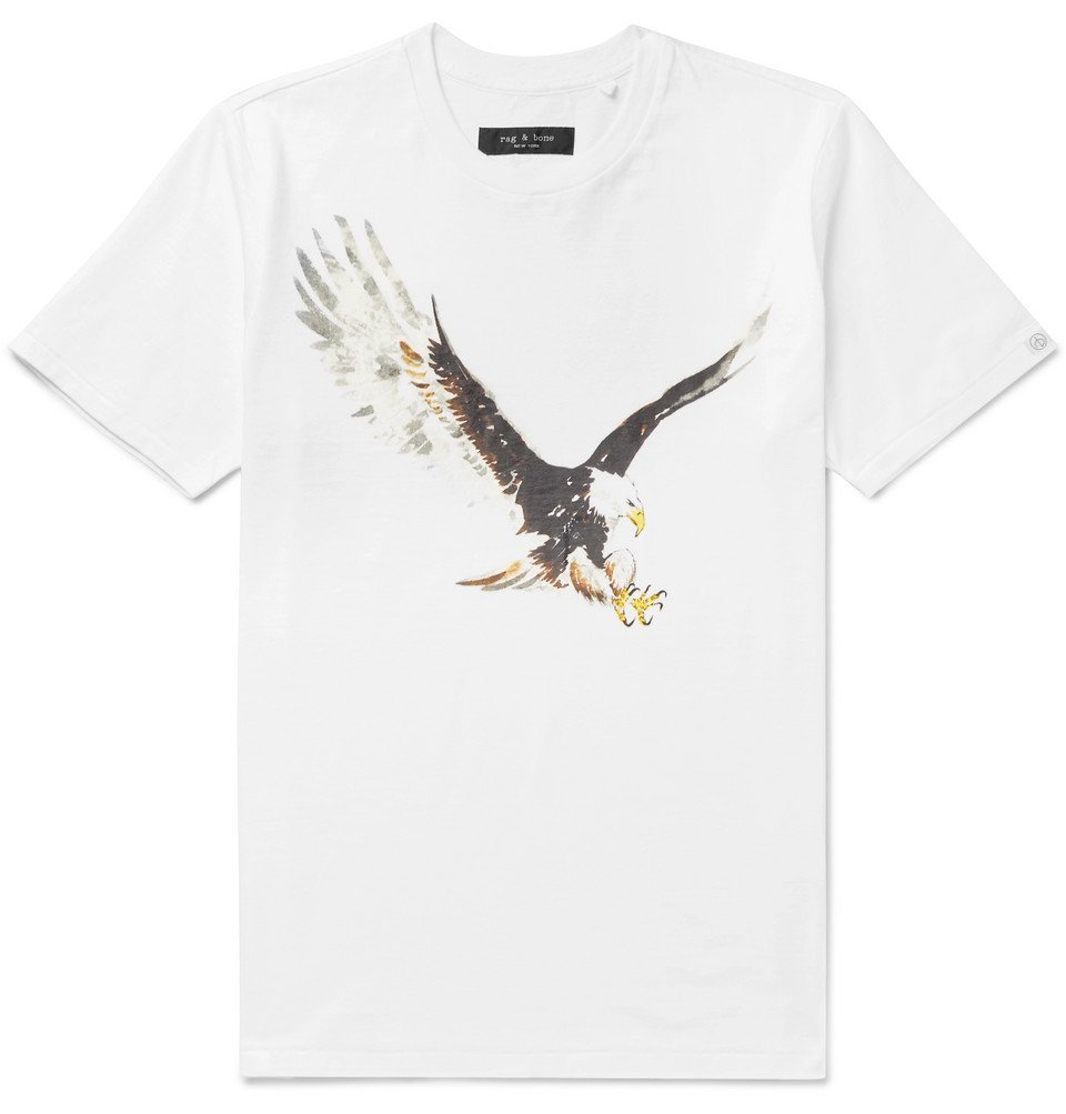 rag & bone - Printed Cotton-Jersey T-Shirt - White Rag and Bone