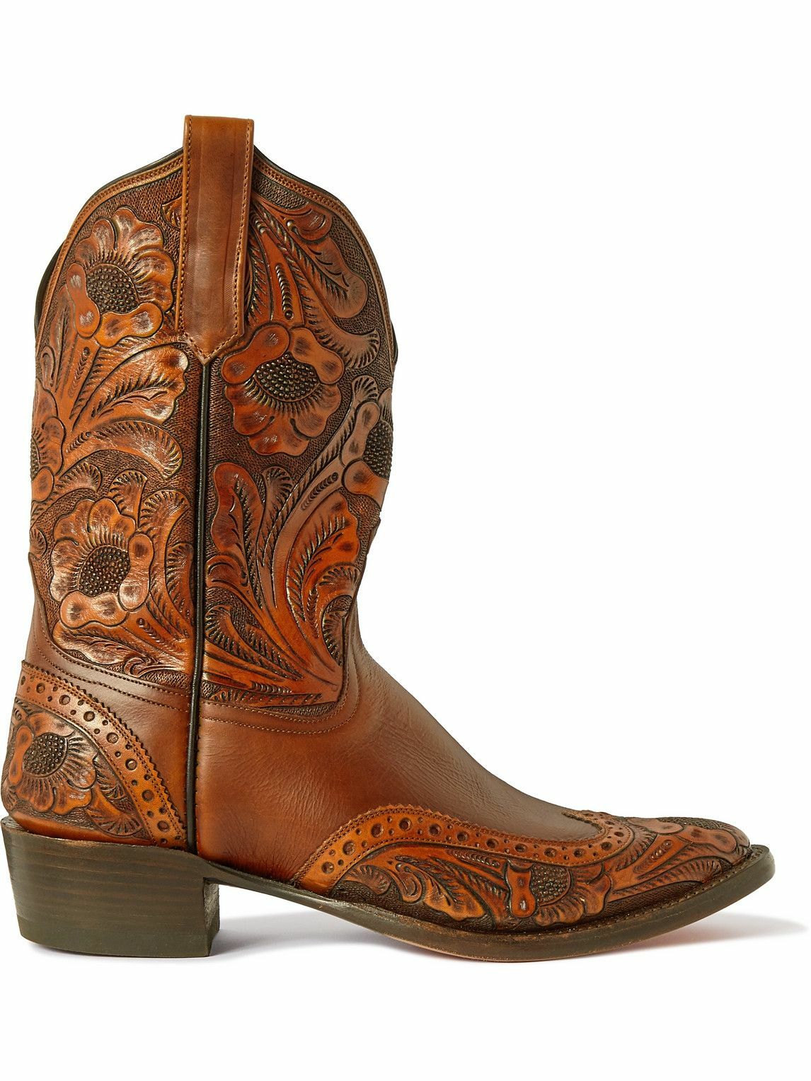 RRL - Leather Western Boots - Brown RRL