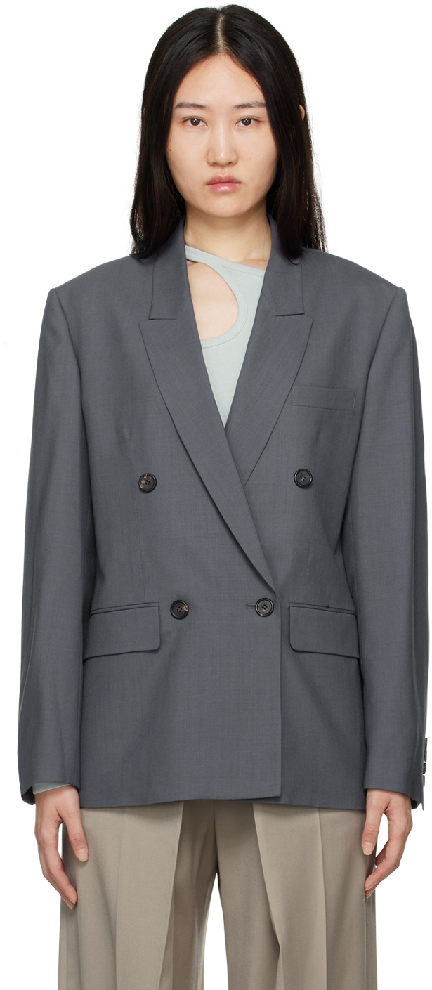 LOW CLASSIC Gray Double-Breasted Blazer Low Classic
