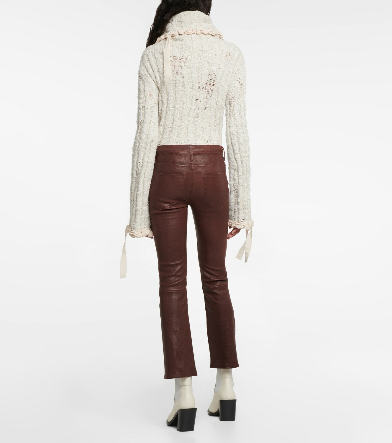 Frame - Le Crop Mini Boot leather pants Frame Denim