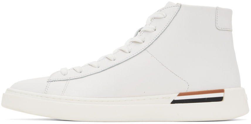 BOSS White Logo High-Top Sneakers BOSS