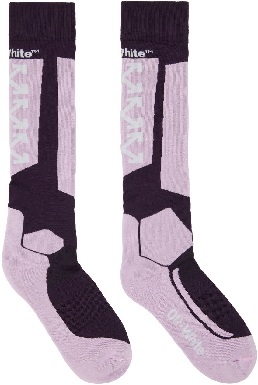 Off-White Purple Ski Arrow Mid Socks Off-White