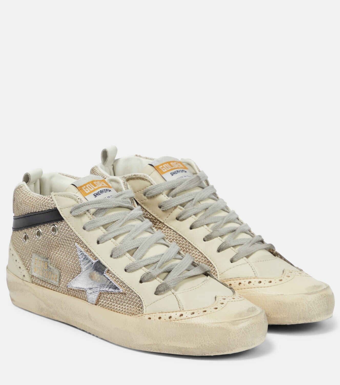 Golden Goose - Mid Star mesh and leather sneakers Golden Goose Deluxe Brand