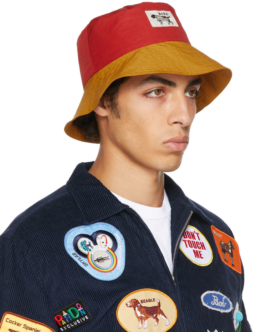 Bode Red & Yellow Monday Bucket Hat Bode