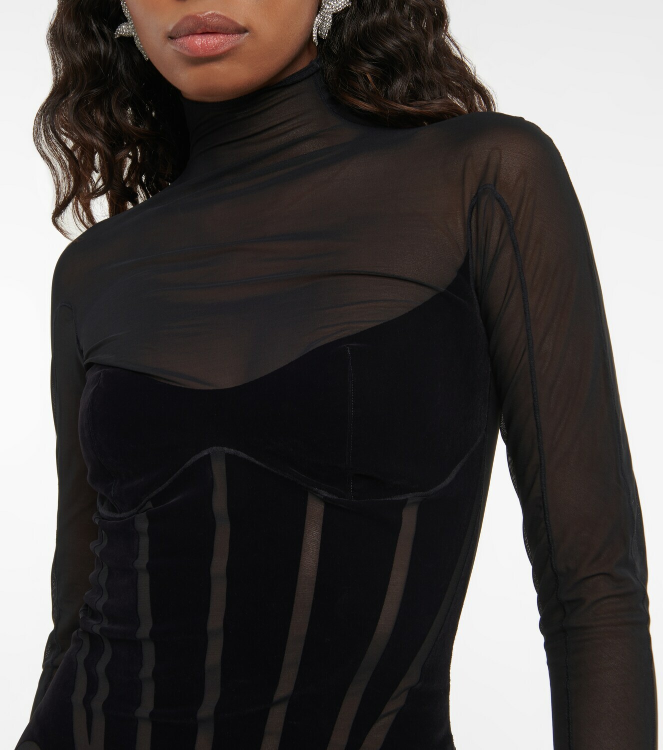 Wolford - x Mugler Flock Shaping paneled catsuit Wolford