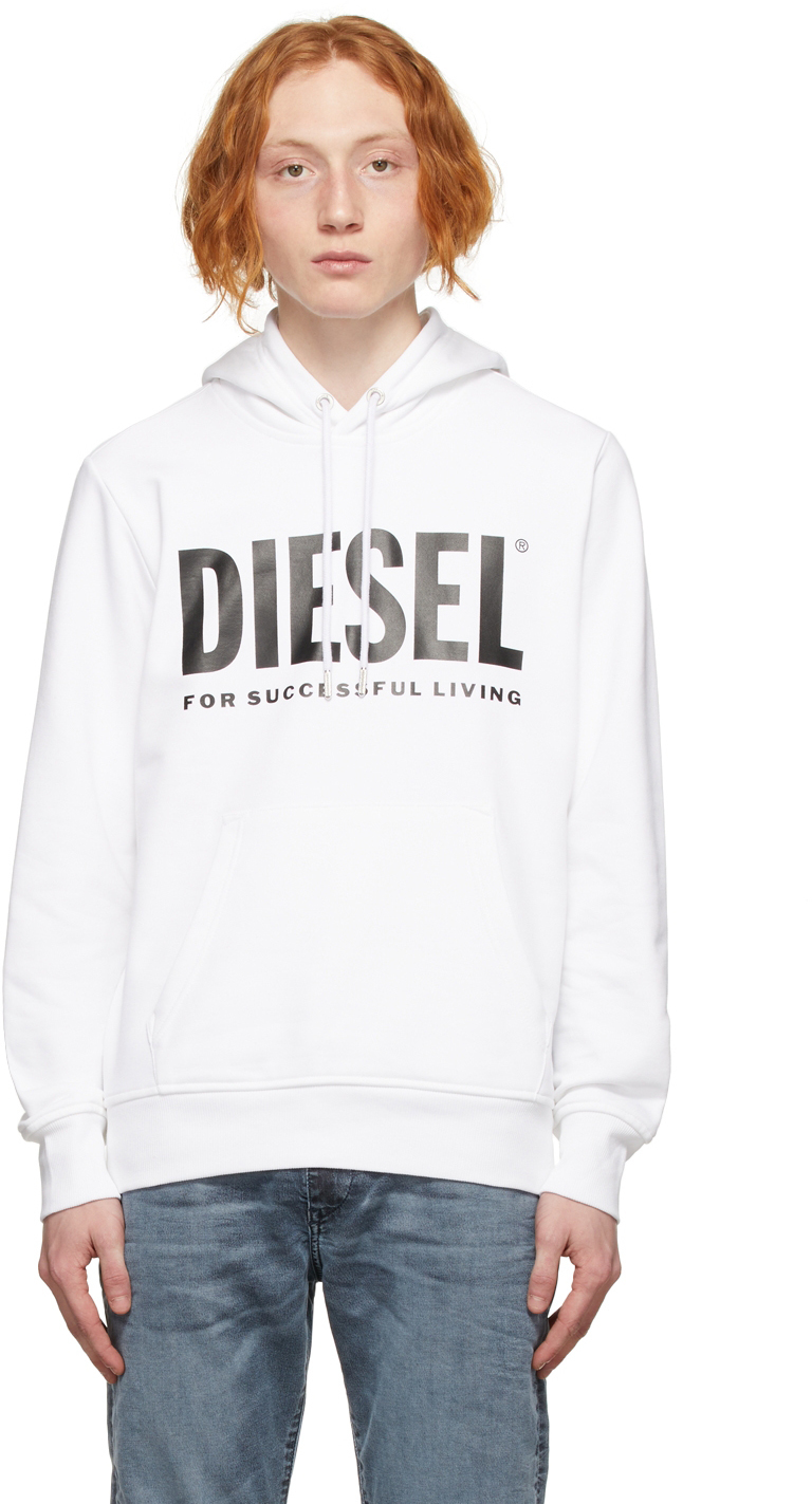 Diesel White Ecologo Hoodie Diesel