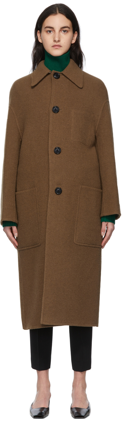 AMI Alexandre Mattiussi Tan Double Face Coat AMI Alexandre Mattiussi
