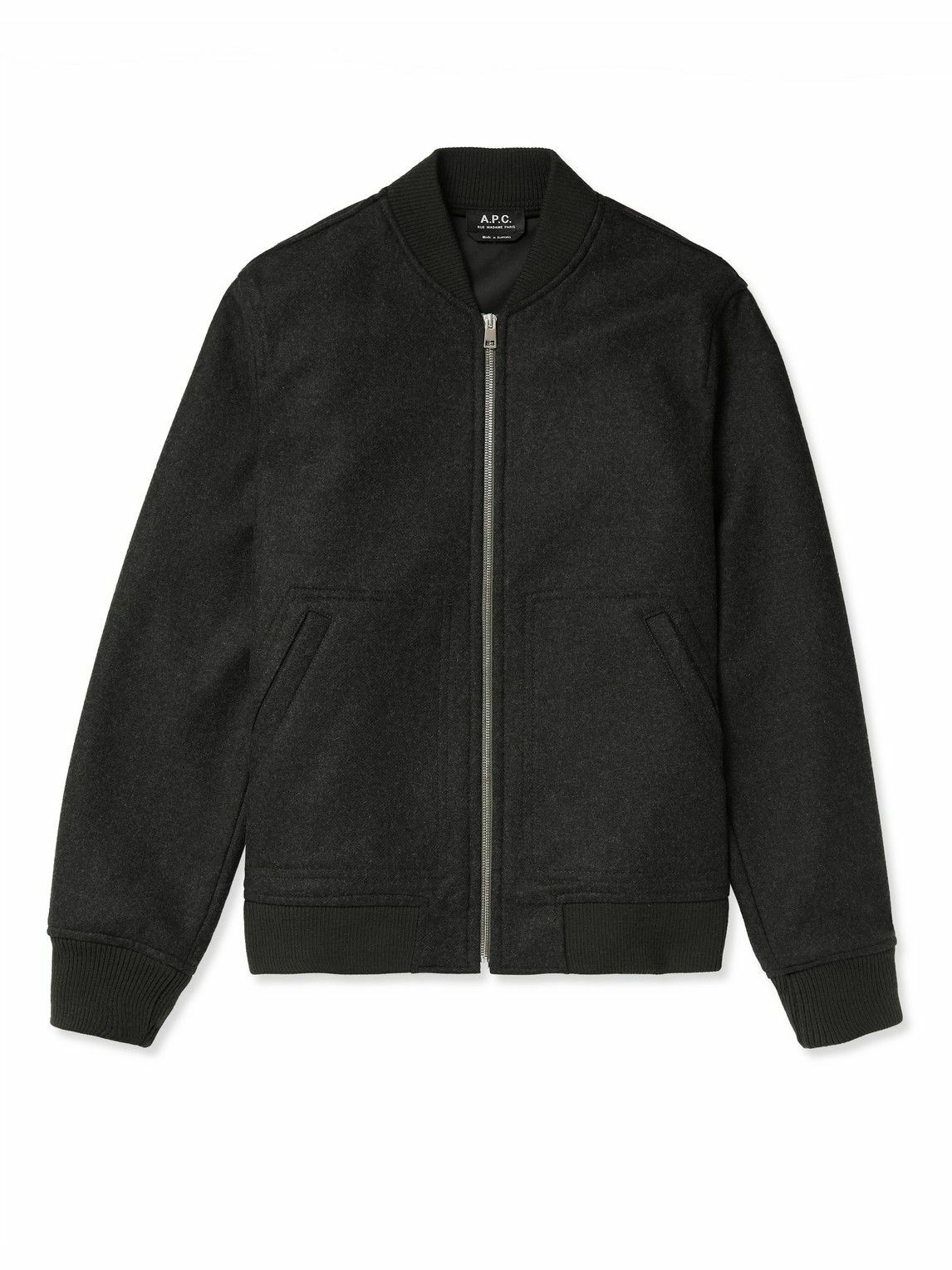A.P.C. - Larry Wool-Blend Bomber Jacket - Black A.P.C.