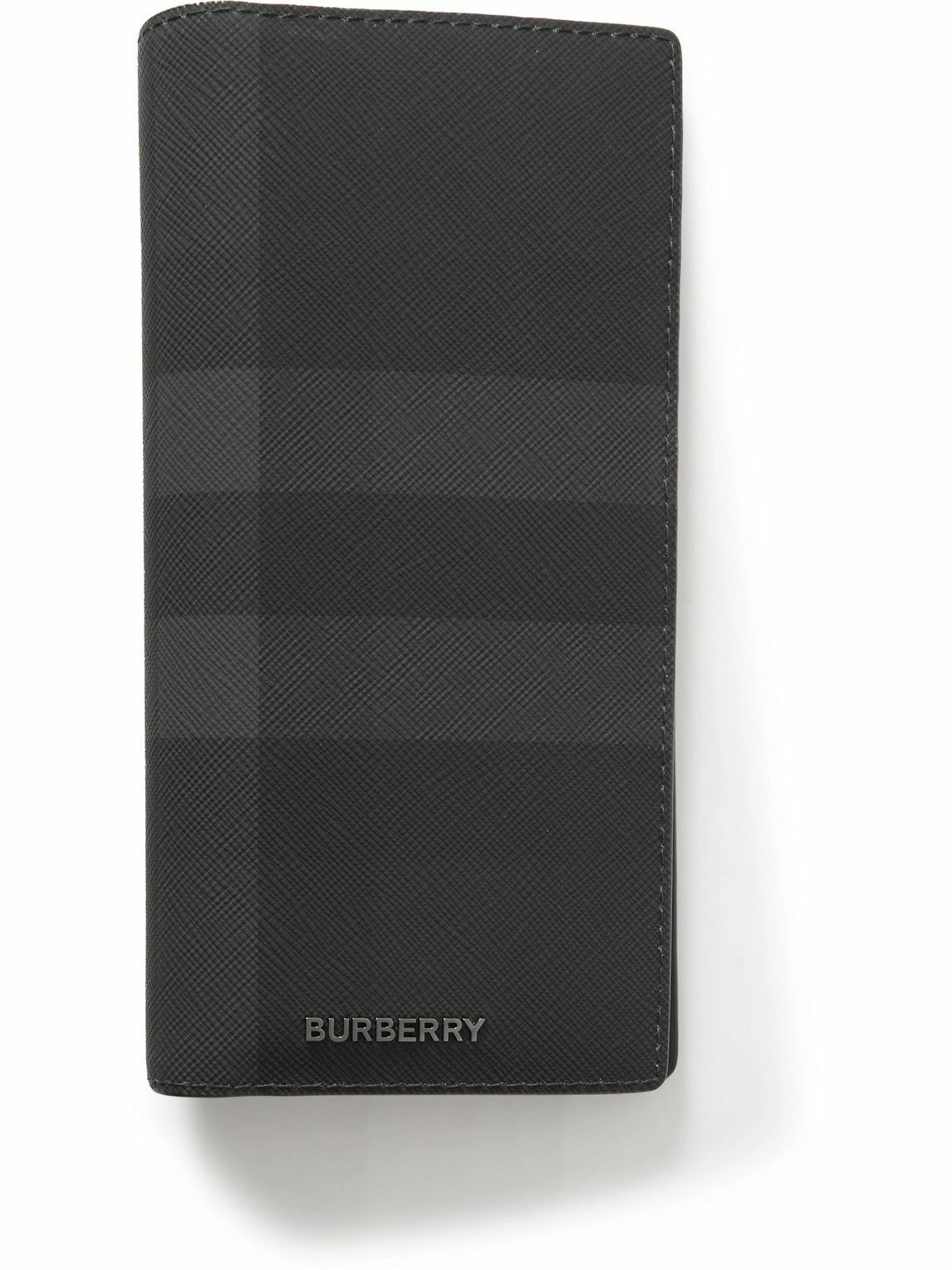 Burberry - Checked Cross-Grain Leather Wallet Burberry