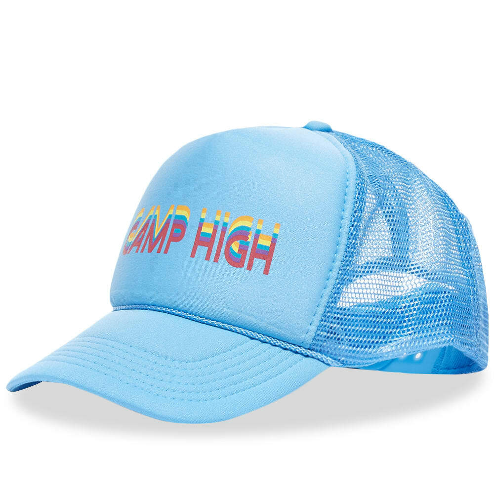 Camp High Men's Higher Level Logo Trucker Cap in Blue Camp High
