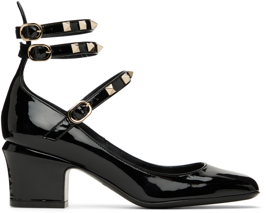 Valentino Garavani Black Tan-Go Heels Valentino Garavani