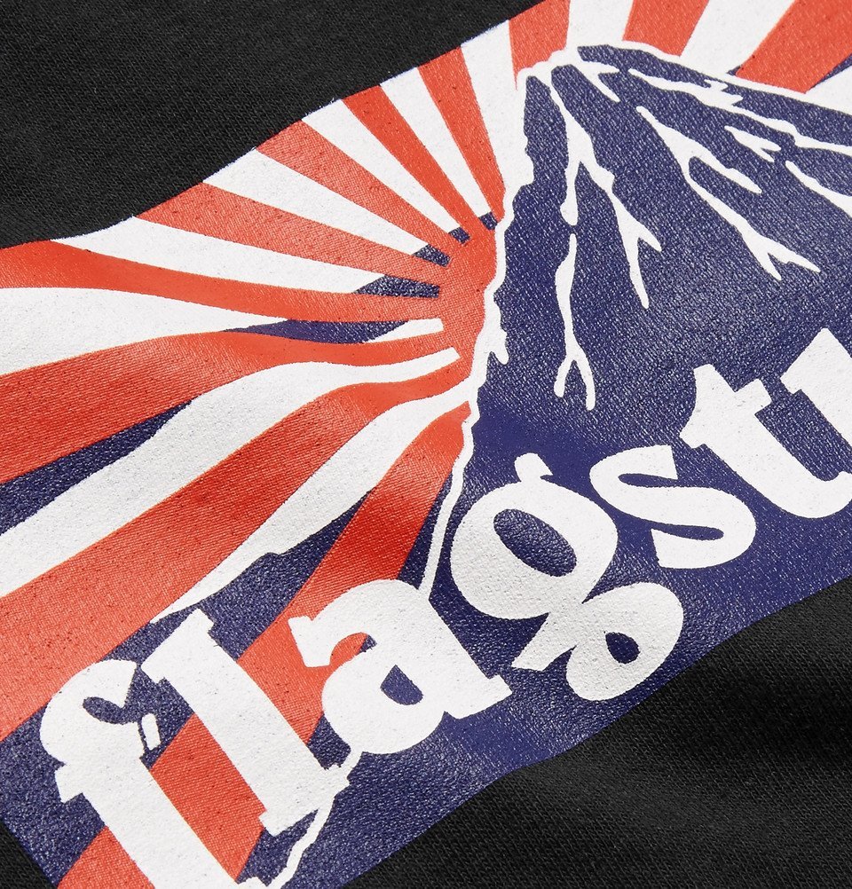 Flagstuff - Printed Cotton-Jersey T-Shirt - Men - Black Flagstuff