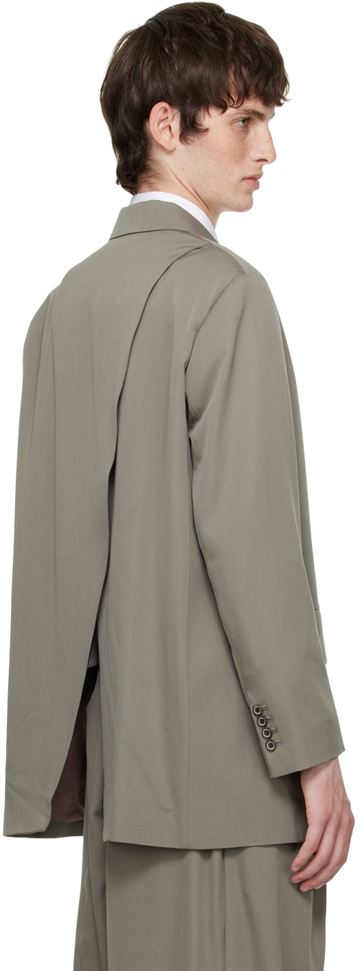 rito structure Gray Back Slit Blazer rito structure