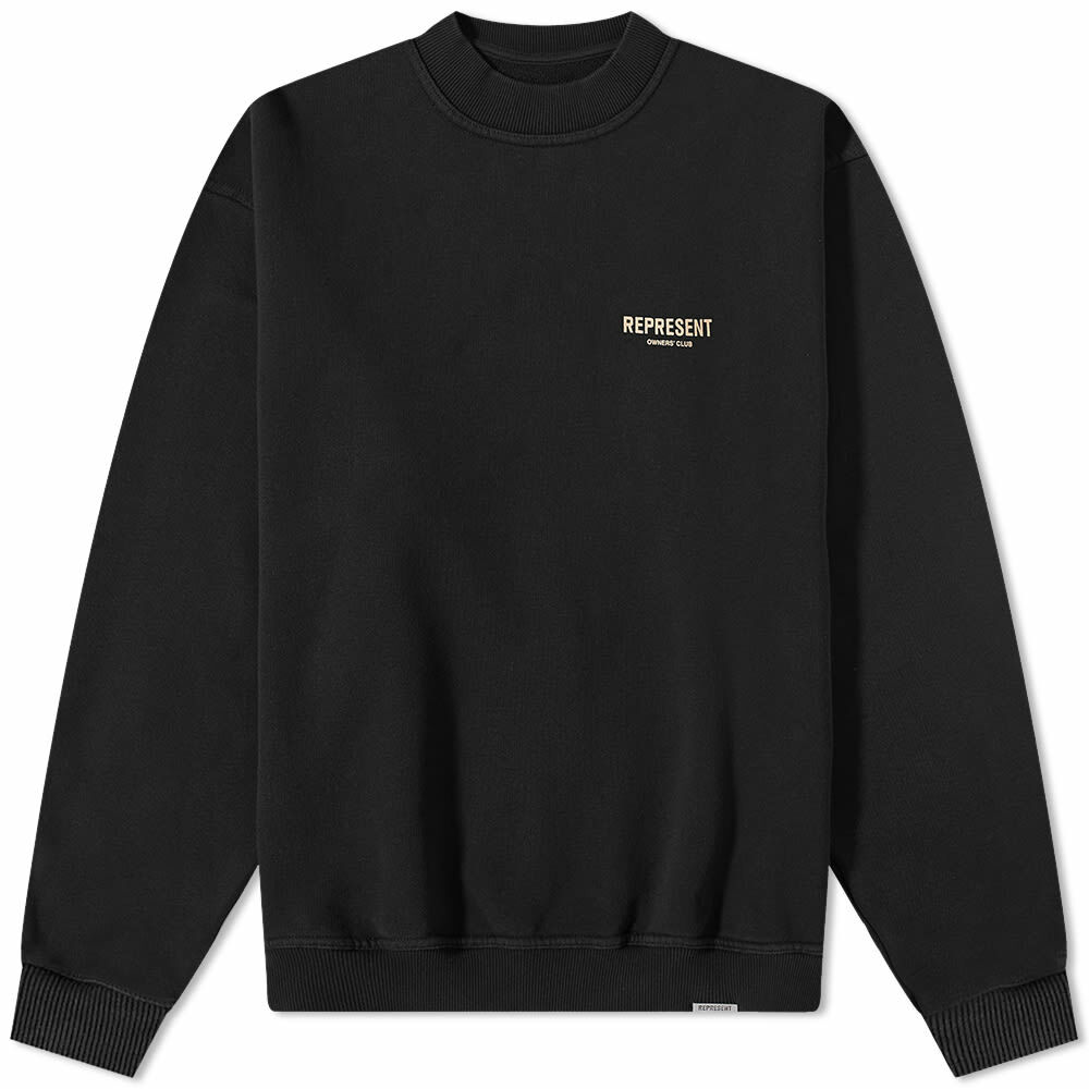 Represent Owners Club Crew Sweat in Off Black Represent