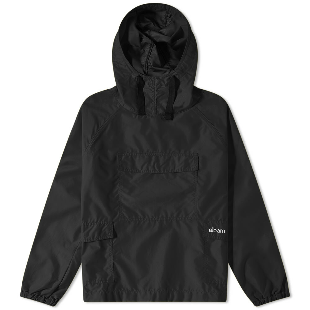 Albam Men's Squad Smock Pullover Sweat in Black Albam