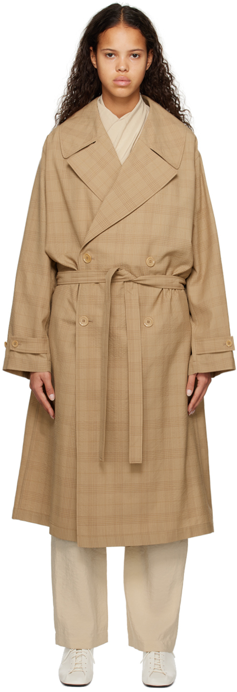 LEMAIRE Beige Double-Breasted Trench Coat Lemaire