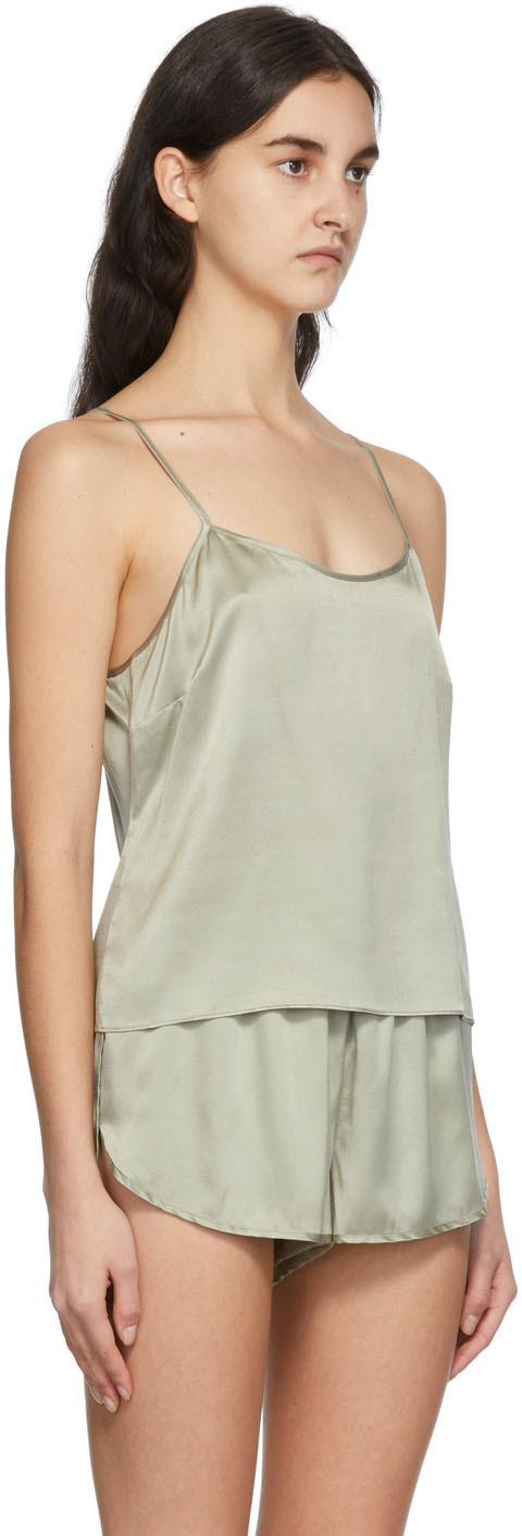 SKIMS Green Silk Sleep Tank Top SKIMS