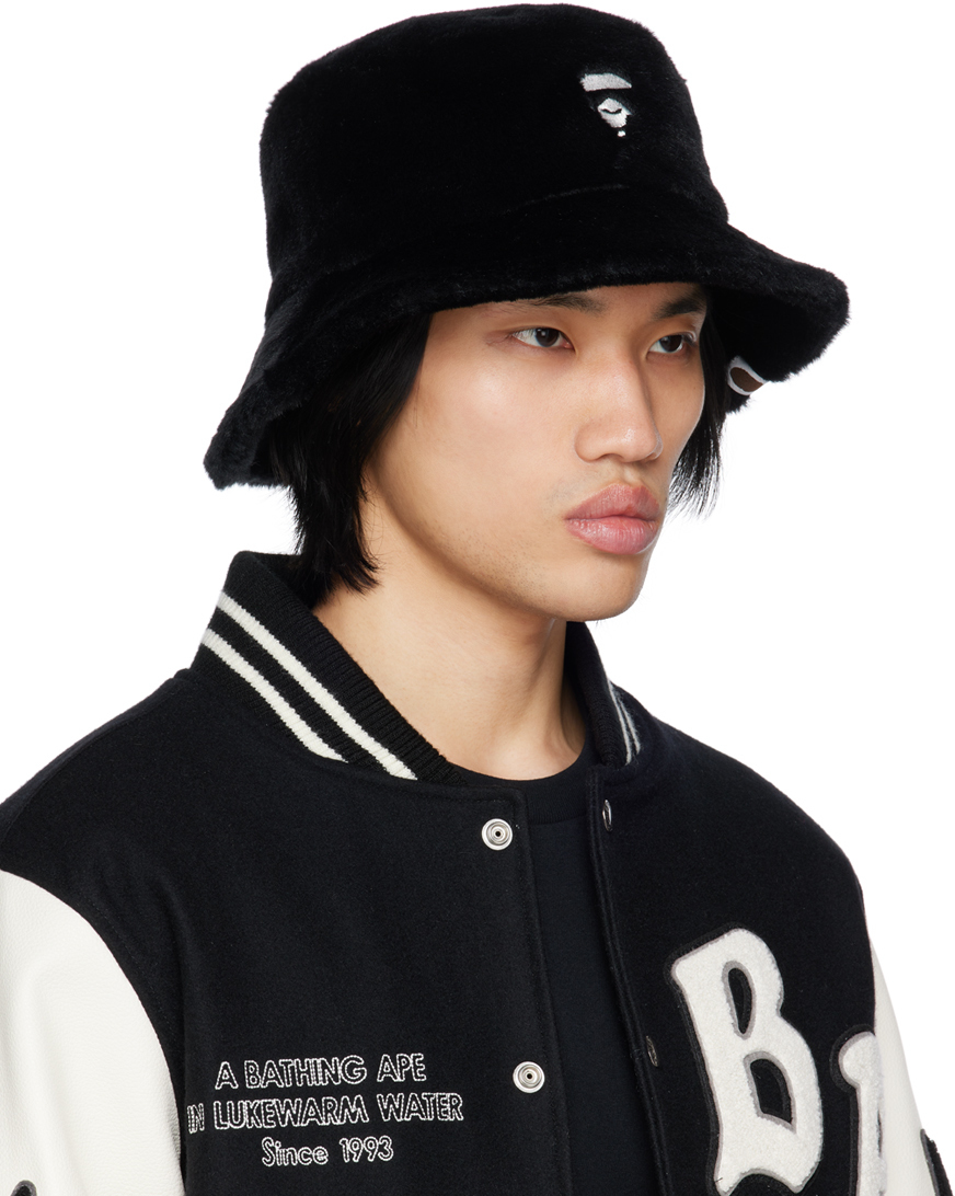 BAPE Black One Point Bucket Hat A Bathing Ape