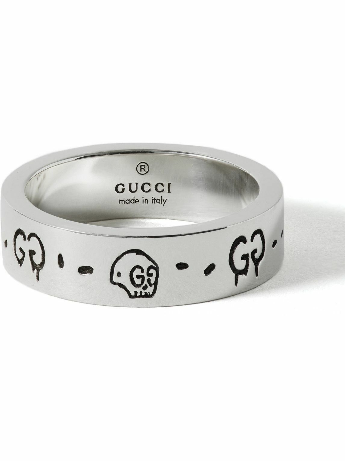 GUCCI - Logo-Engraved Silver Ring - Silver Gucci