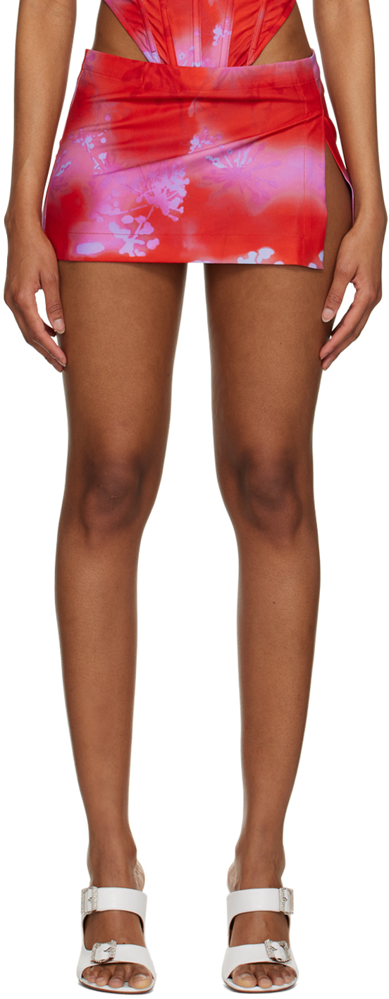 Miaou Red & Pink Micro Miniskirt Miaou