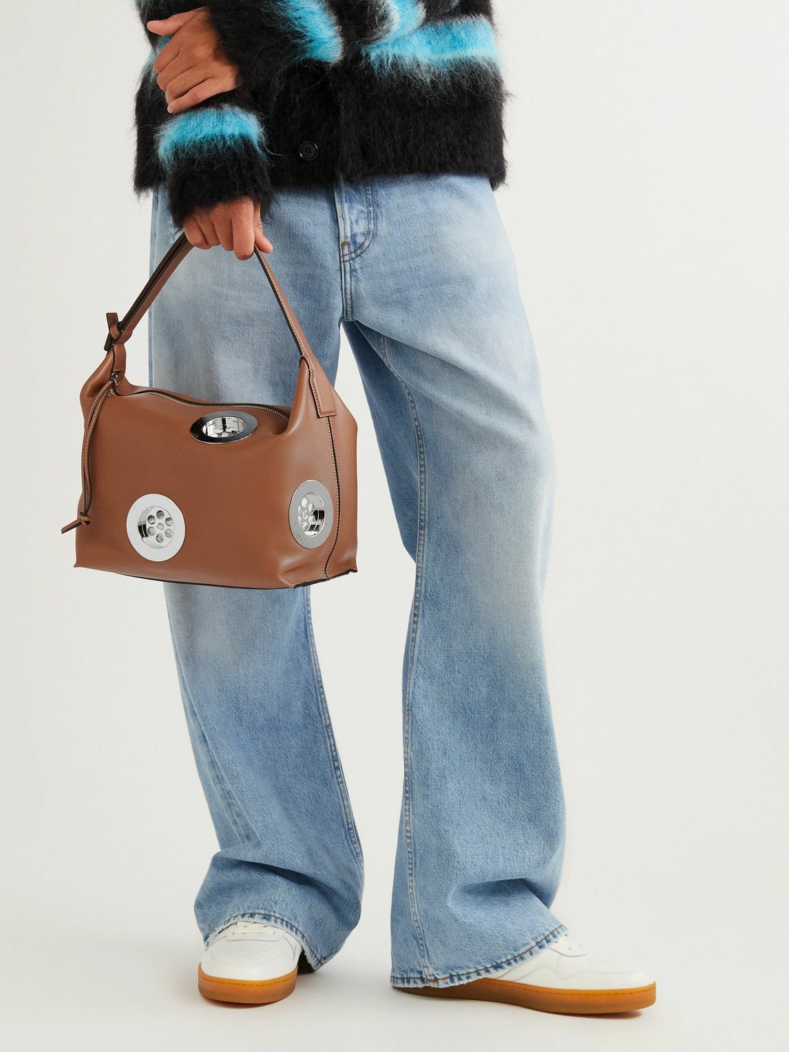 Loewe - Cubi Embellished Leather Messenger Bag Loewe