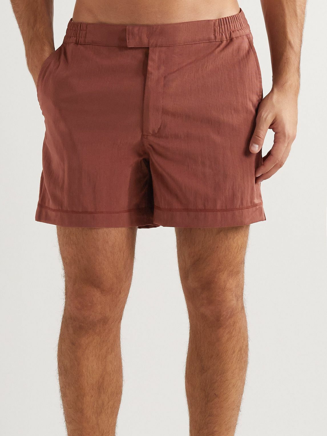 CDLP - Straight-Leg Mid-Length Shell Swim Shorts - Orange CDLP