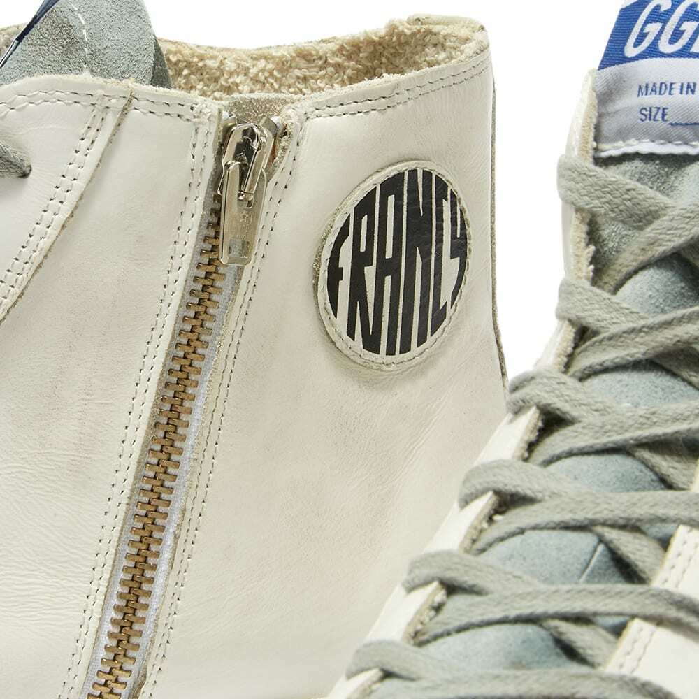 Golden Goose Men's Francy Leather Hi-Top Sneakers in White/Silver/Milk ...