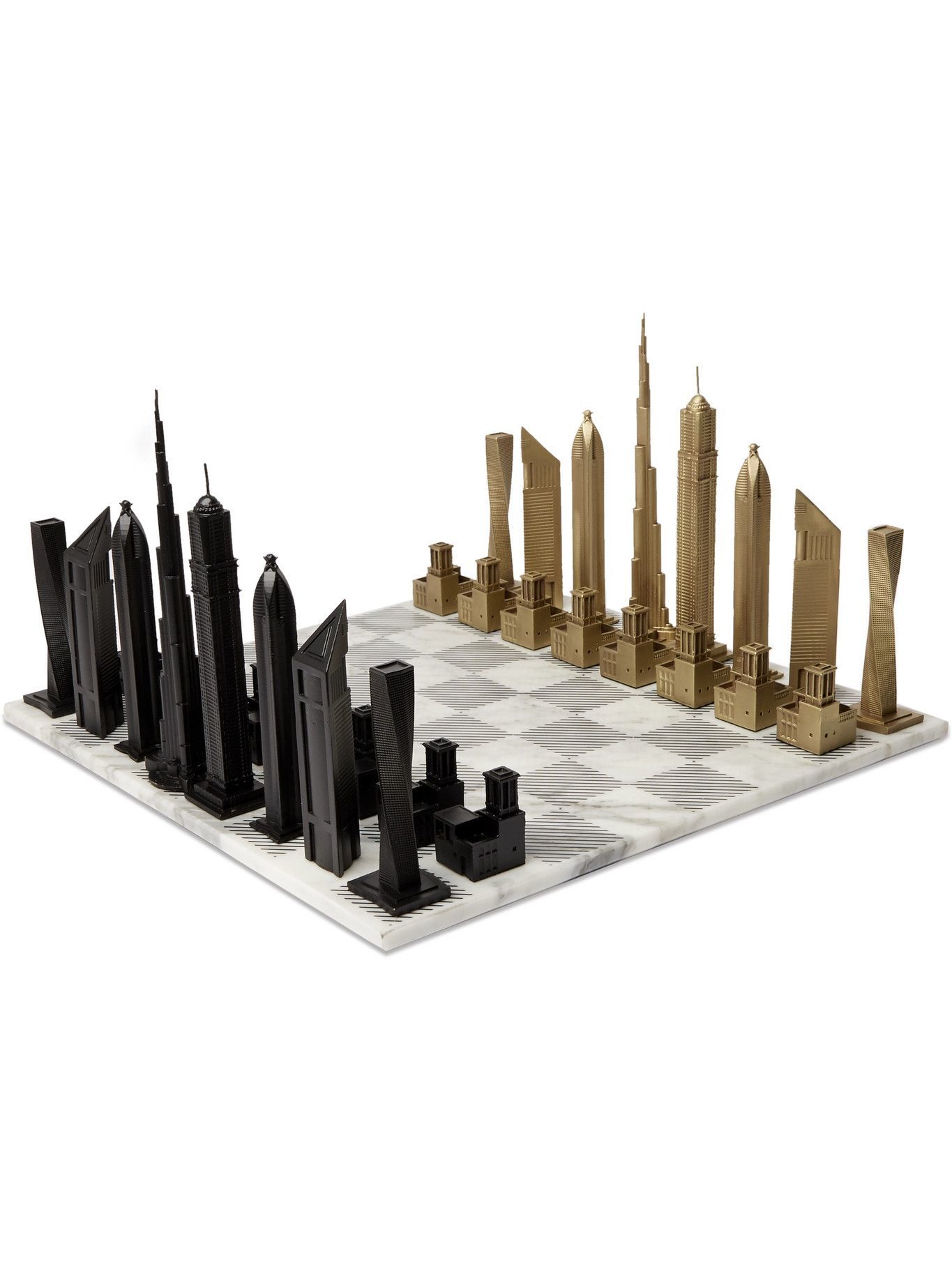 Skyline Chess - Paris Marble and Metal Chess Set Skyline Chess