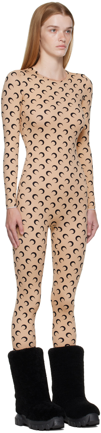 Marine Serre Beige Moon Catsuit Marine Serre