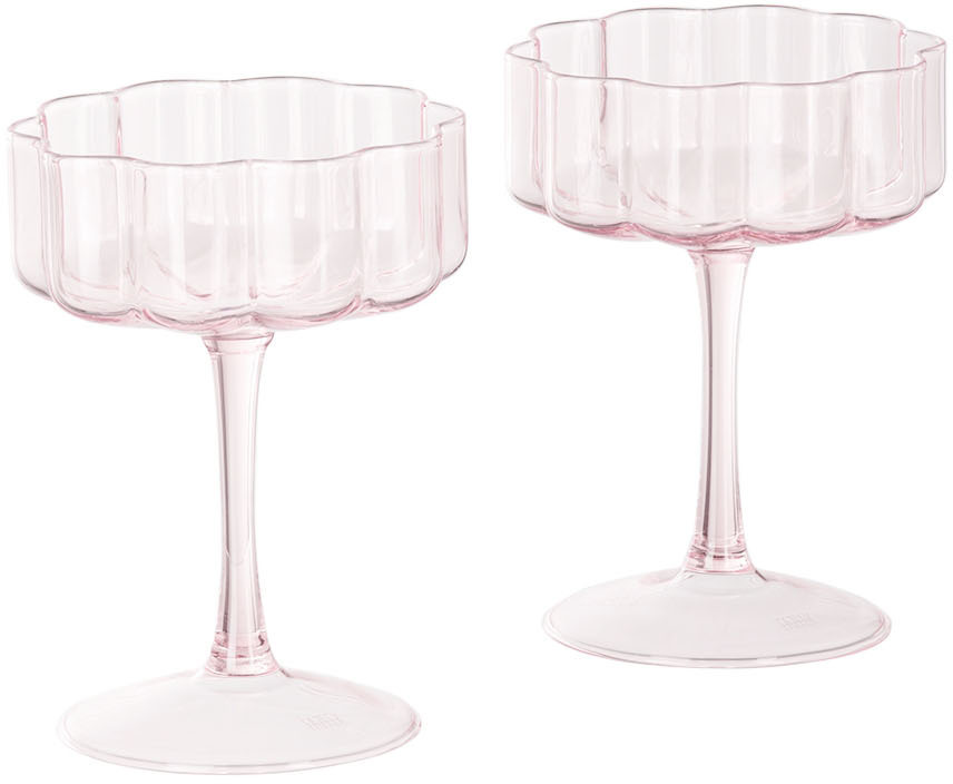 Fazeek Pink Wave Coupe Glass Set Fazeek