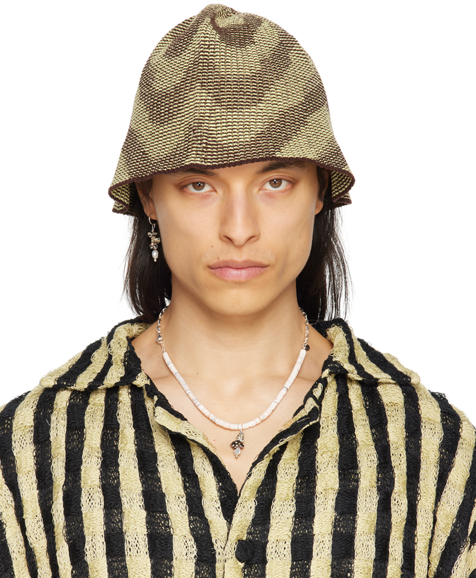 Isa Boulder SSENSE Exclusive Yellow & Brown Bucket Hat Isa Boulder