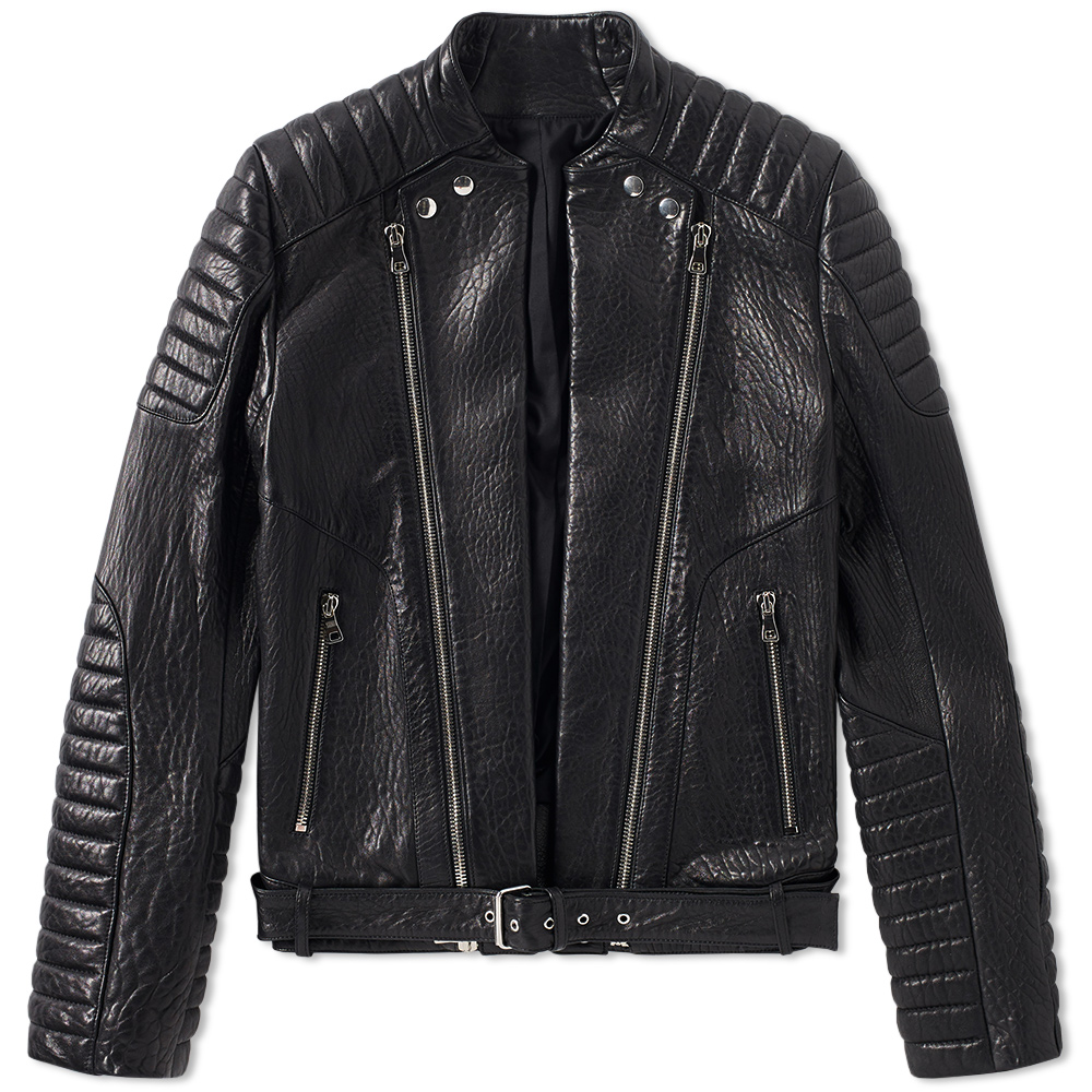 Balmain Leather Moto Biker Jacket Balmain