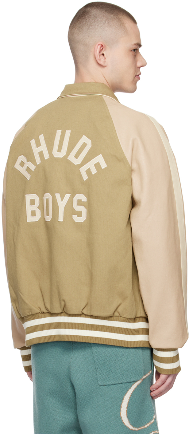 Rhude Beige 'Rude Boys' Bomber Jacket Rhude