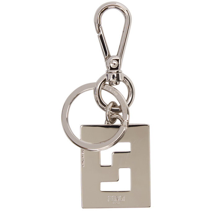 Fendi Navy and Silver Forever Fendi Keychain Fendi