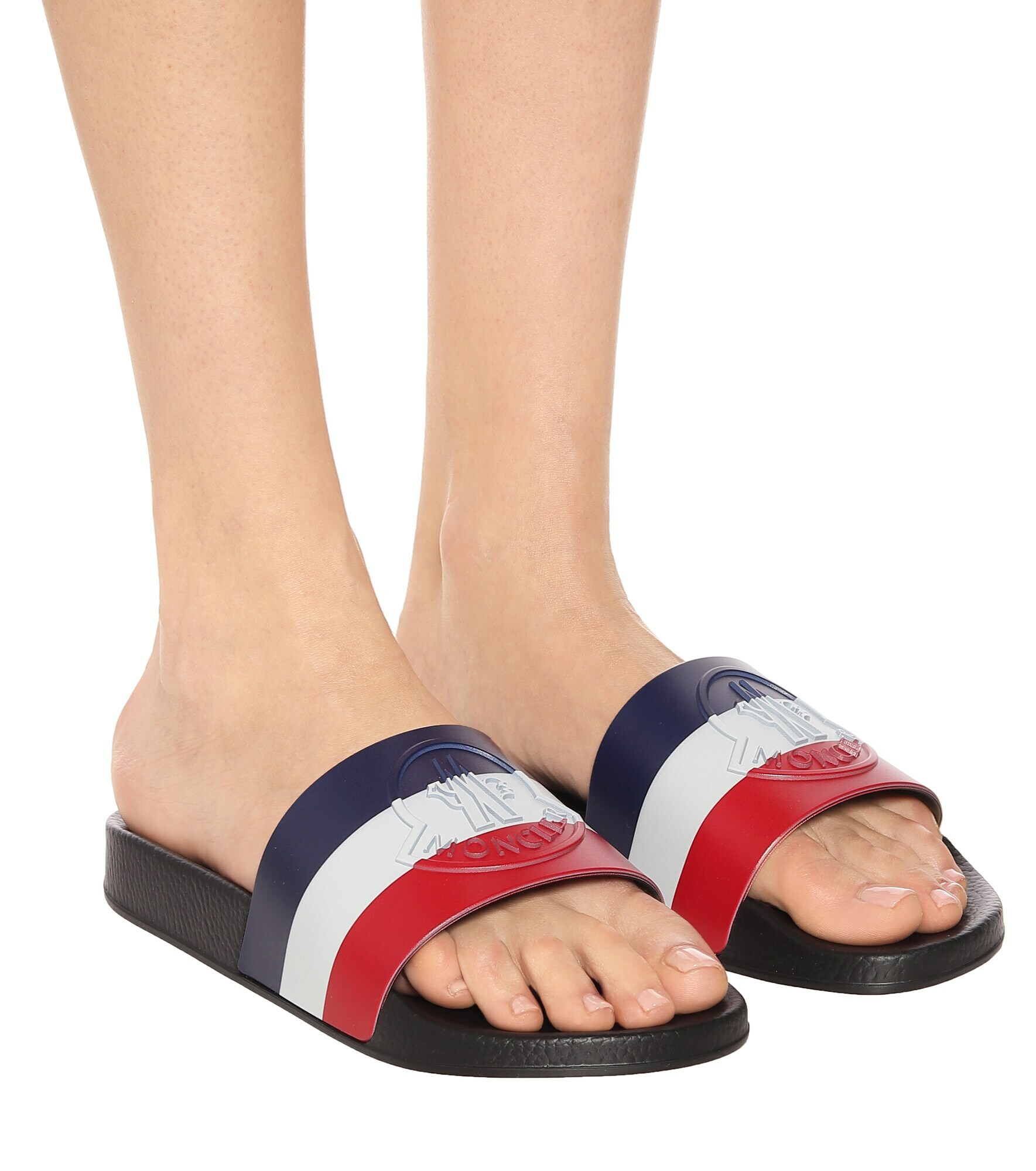 Moncler - Jeanne striped rubber slides Moncler