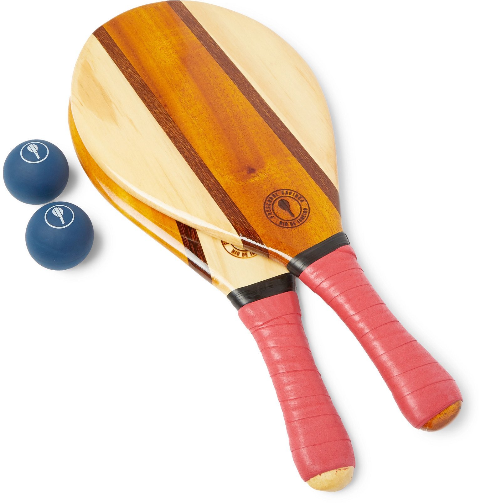 Frescobol Carioca - Trancoso Wooden Beach Bat and Ball Set - Red ...