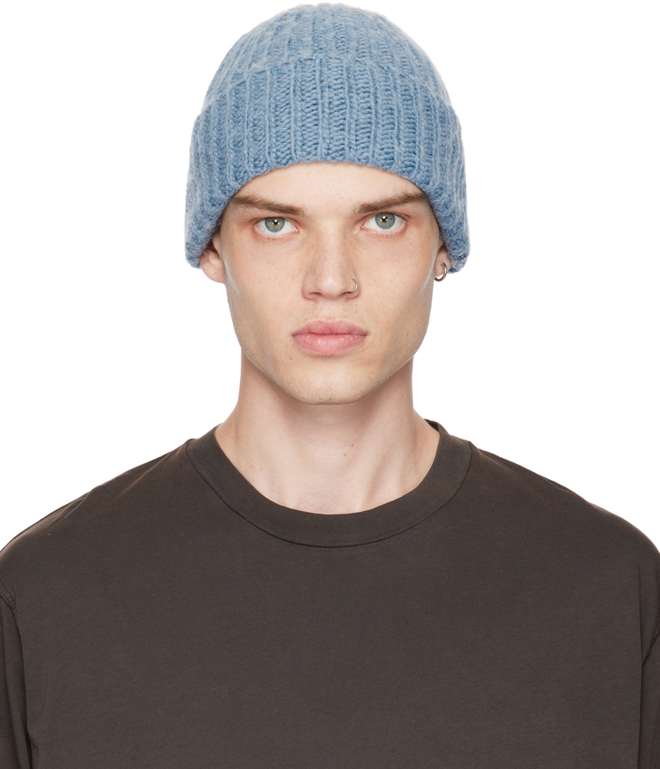 Our Legacy Blue Rolled Brim Beanie Our Legacy