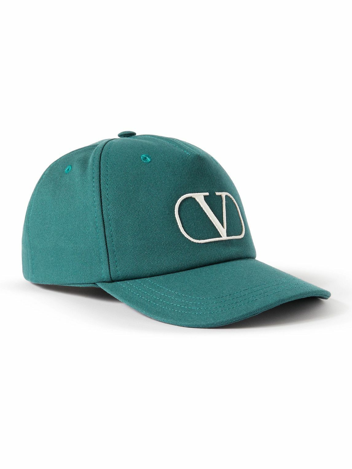 Valentino - Logo-Embroidered Cotton-Twill Baseball Cap - Green Valentino
