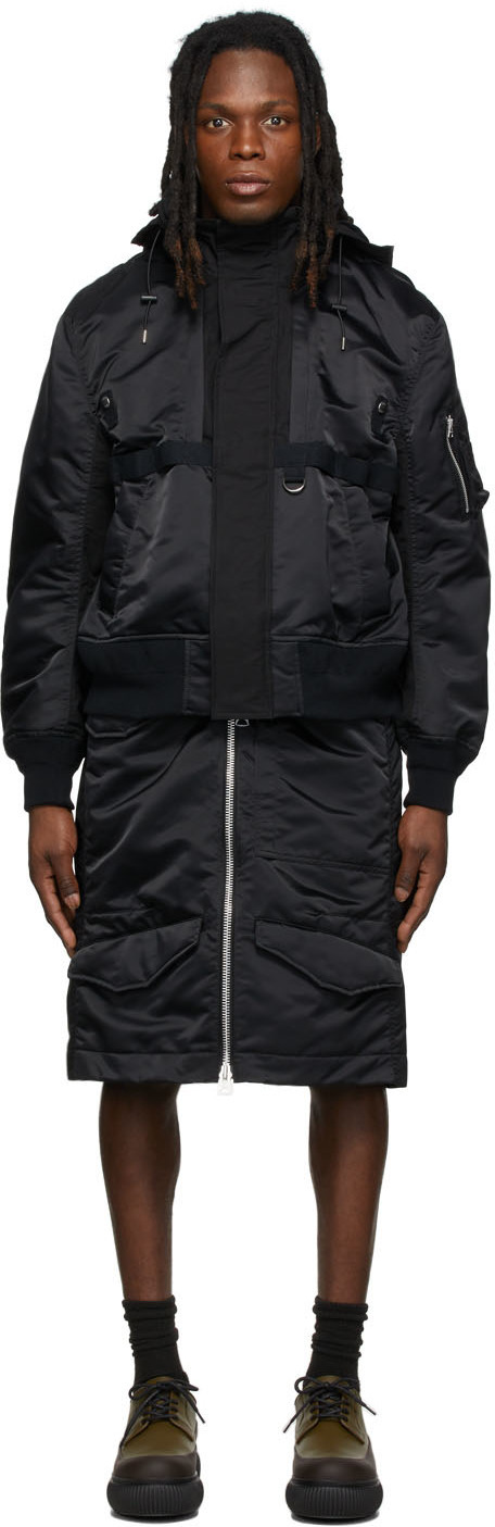 Sacai Black ACRONYM Edition Twill Mix Coat Sacai