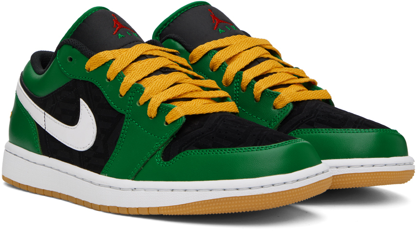 Nike Jordan Black & Green Air Jordan 1 Low SE Sneakers Nike Jordan Brand