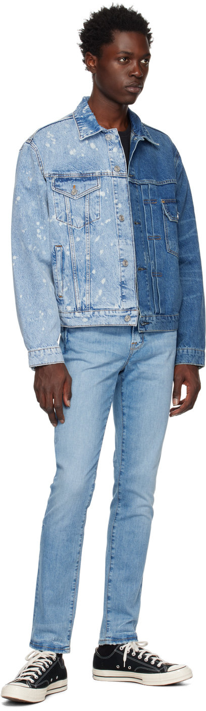 FRAME Blue Half x Half Denim Jacket Frame Denim