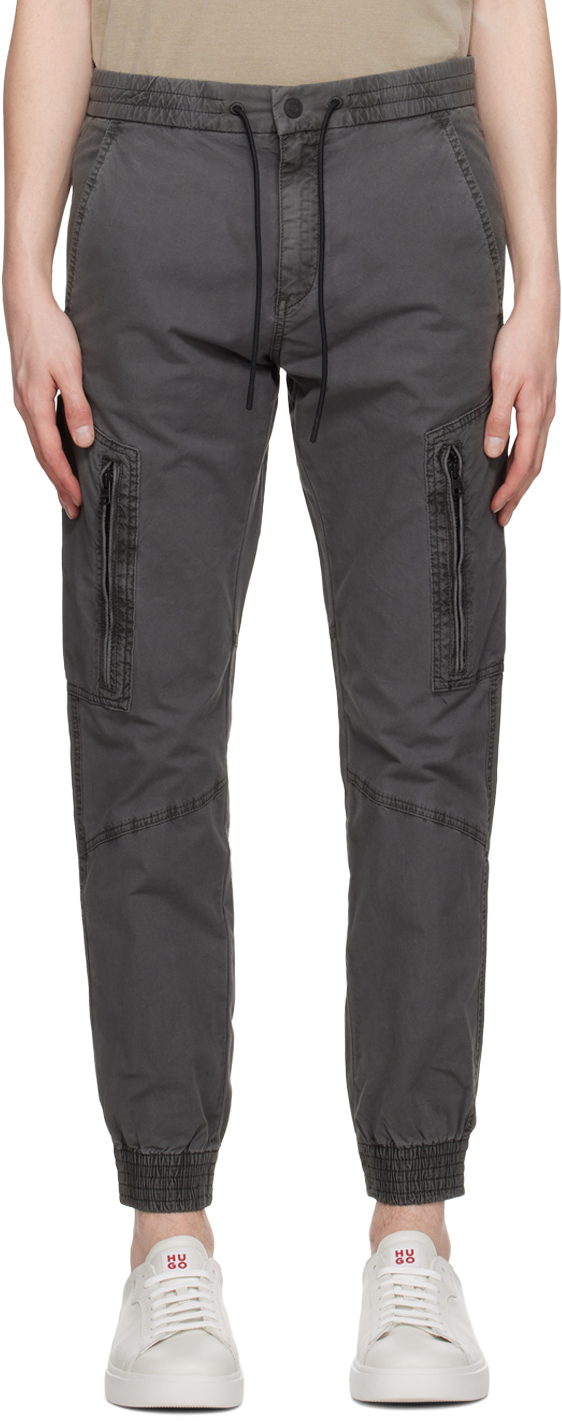 Hugo Gray Regular-Fit Cargo Pants Hugo Boss