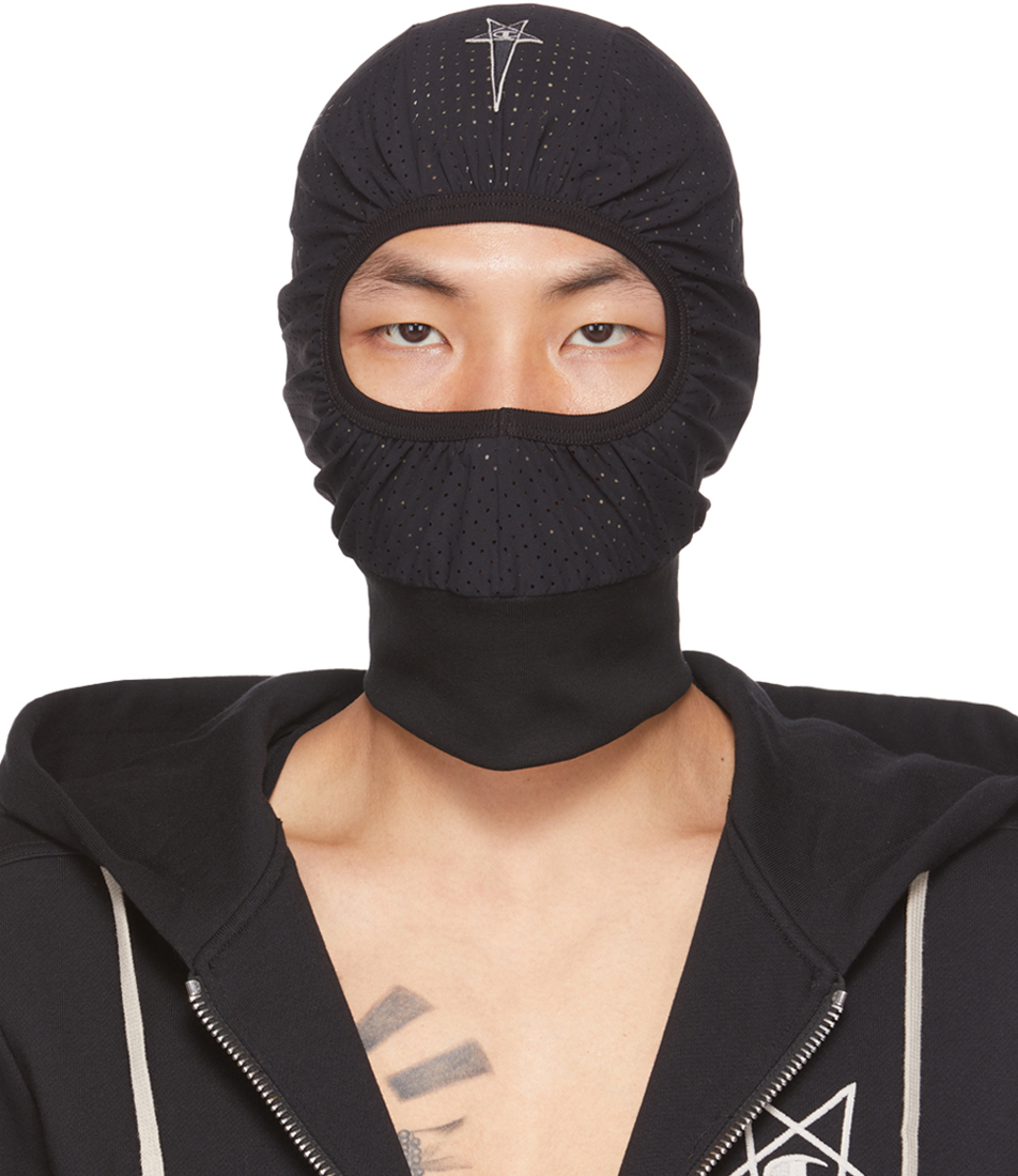 Rick Owens Black Champion Edition Mesh Balaclava Rick Owens