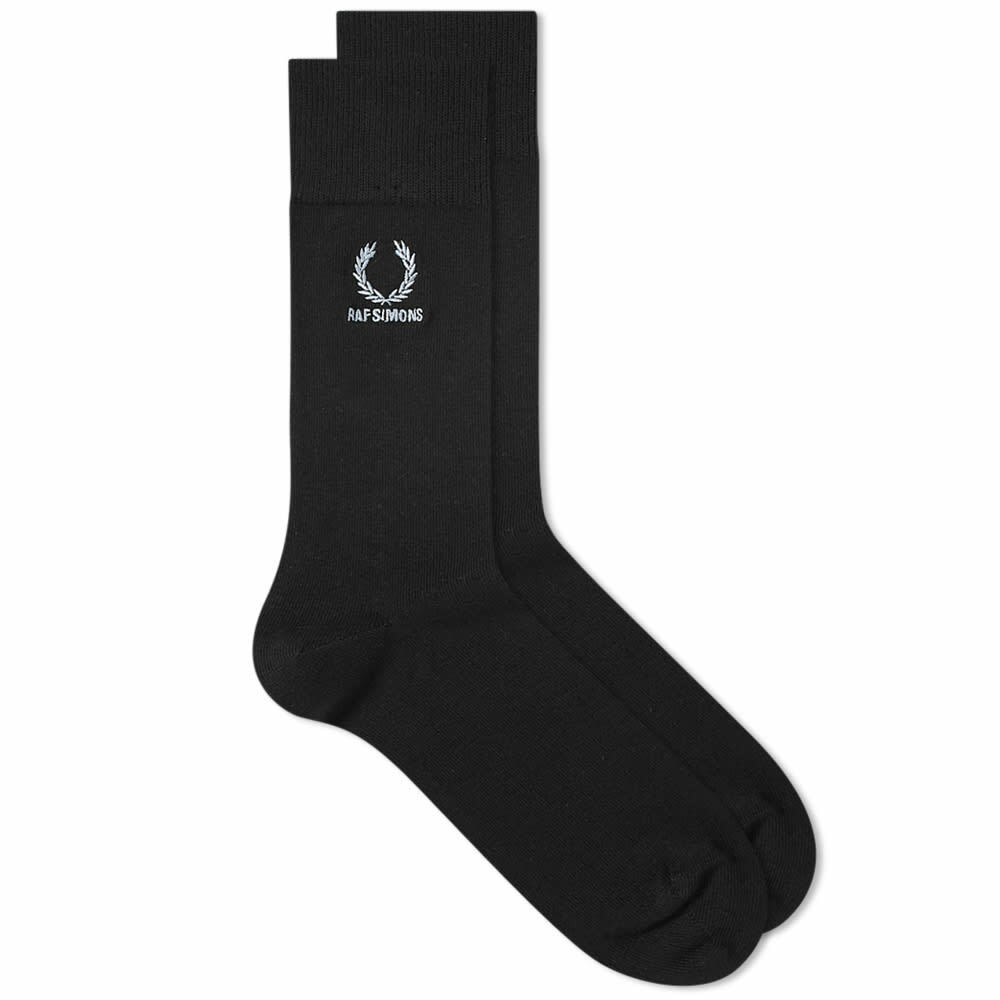 Fred Perry x Raf Simons Embroidered Sock in Black/Lapis Fred Perry