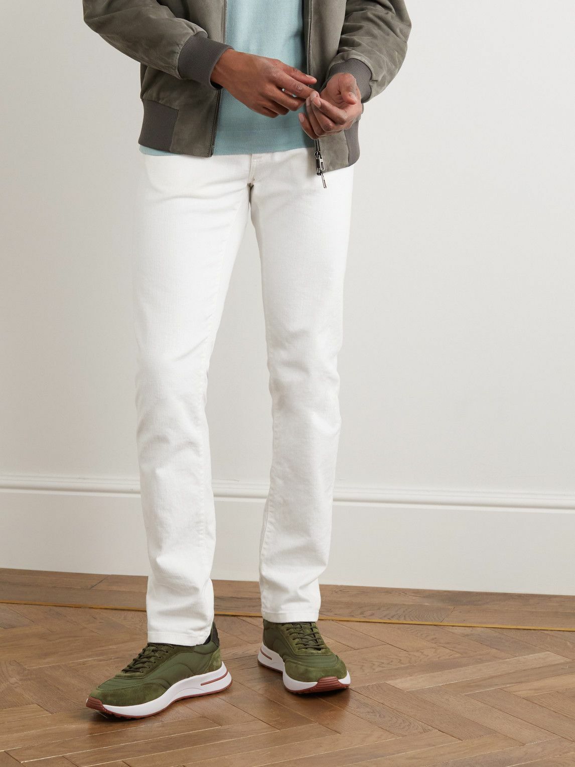 Loro Piana - Weekend Walk Suede-Trimmed Shell Sneakers - Green Loro Piana