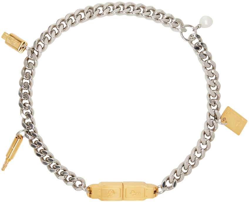 IN GOLD WE TRUST PARIS Gold & Silver Plug Necklace IN GOLD WE TRUST PARIS