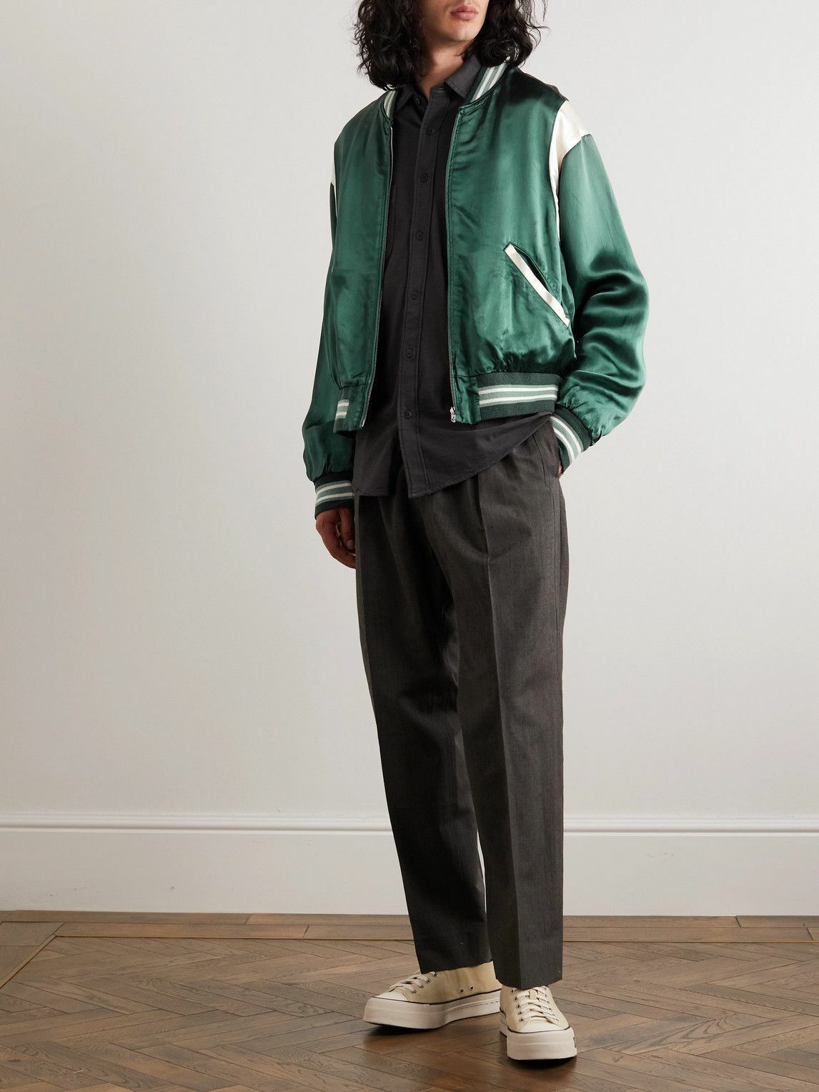 Visvim - Douglas Satin Bomber Jacket - Green Visvim