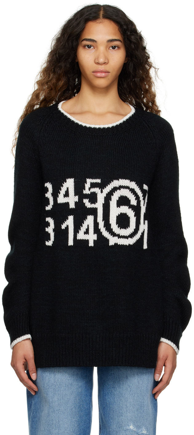 MM6 Maison Margiela Black Zoom Sweater MM6 Maison Margiela
